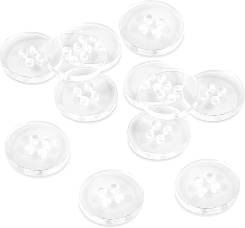Pack of 12 Transparent Buttons for Sewing 0.50 inch Crafts Buttons 4 ...