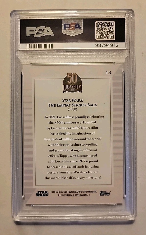 EMPIRE STRIKES BACK PSA 10 2021 TOPPS STAR WARS LUCASFILM 50th ANNIVERSARY 13 | eBay