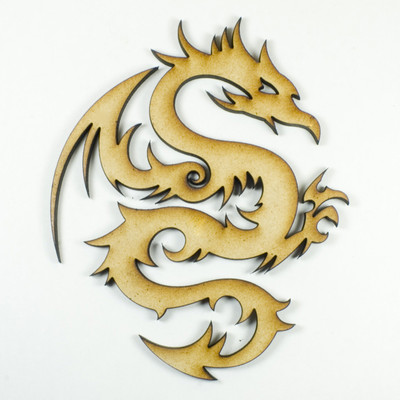 MDF Wood Wooden Shape / Shapes Dragon Cutout for Craft Home Room Decor ...