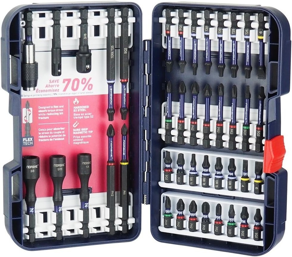 Tools 42pcs Screwdriver Bit Set, Impact Torsion, PH Bits, SQ Bits, TORX ...