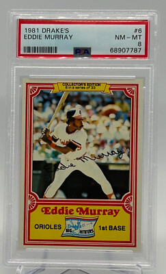 1981 Drakes #6 Eddie Murray Card PSA 8 NM-MT | eBay