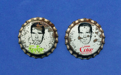 1964 TIM HORTON 7 maple leafs coke + sprite HOCKEY CAPS UNCROWNED rare ...