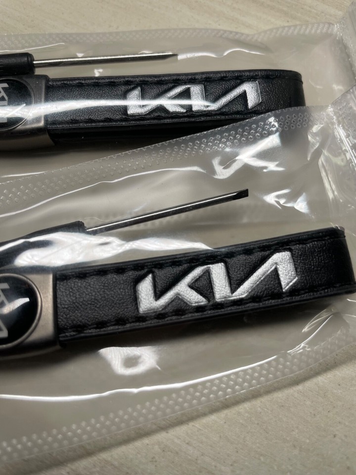 Genuine Leather Car Keychain Set for KIA Key Ring Lanyard Accessories ...