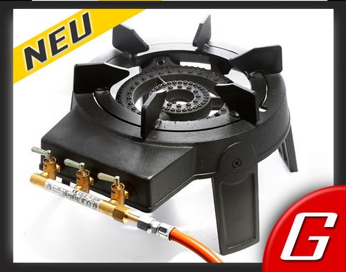 Profi Gusseisen Hockerkocher Gaskocher 9,2 kW Gastro-Starkbrenner Wok ...