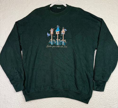 90s VTG Vintage Birdhouse Grandma Sweatshirt GRANNY STYLE Size XLarge ...