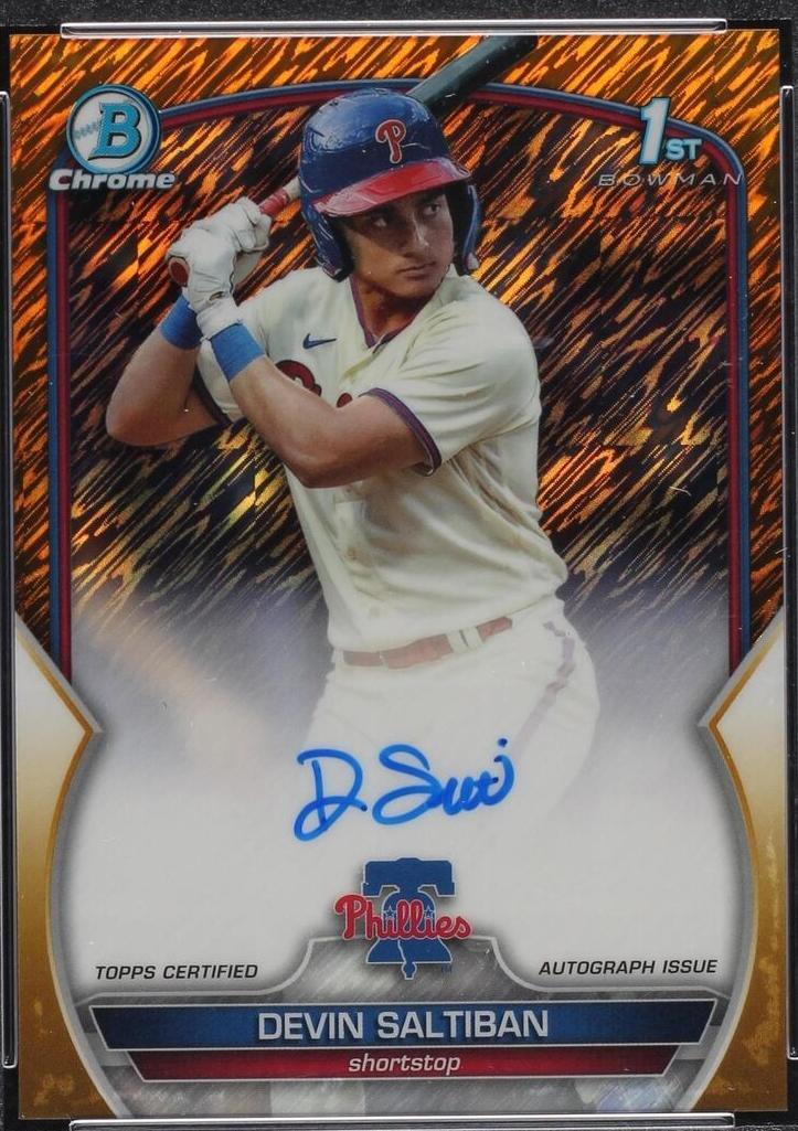 2023 Bowman Draft - Chrome Prospect Autographs Devin Saltiban #CDA-DS ...