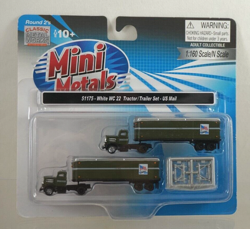 NOS CMW Mini Metals US MAIL WHITE WC 22 TRACTOR / TRAILER SET N Scale ...