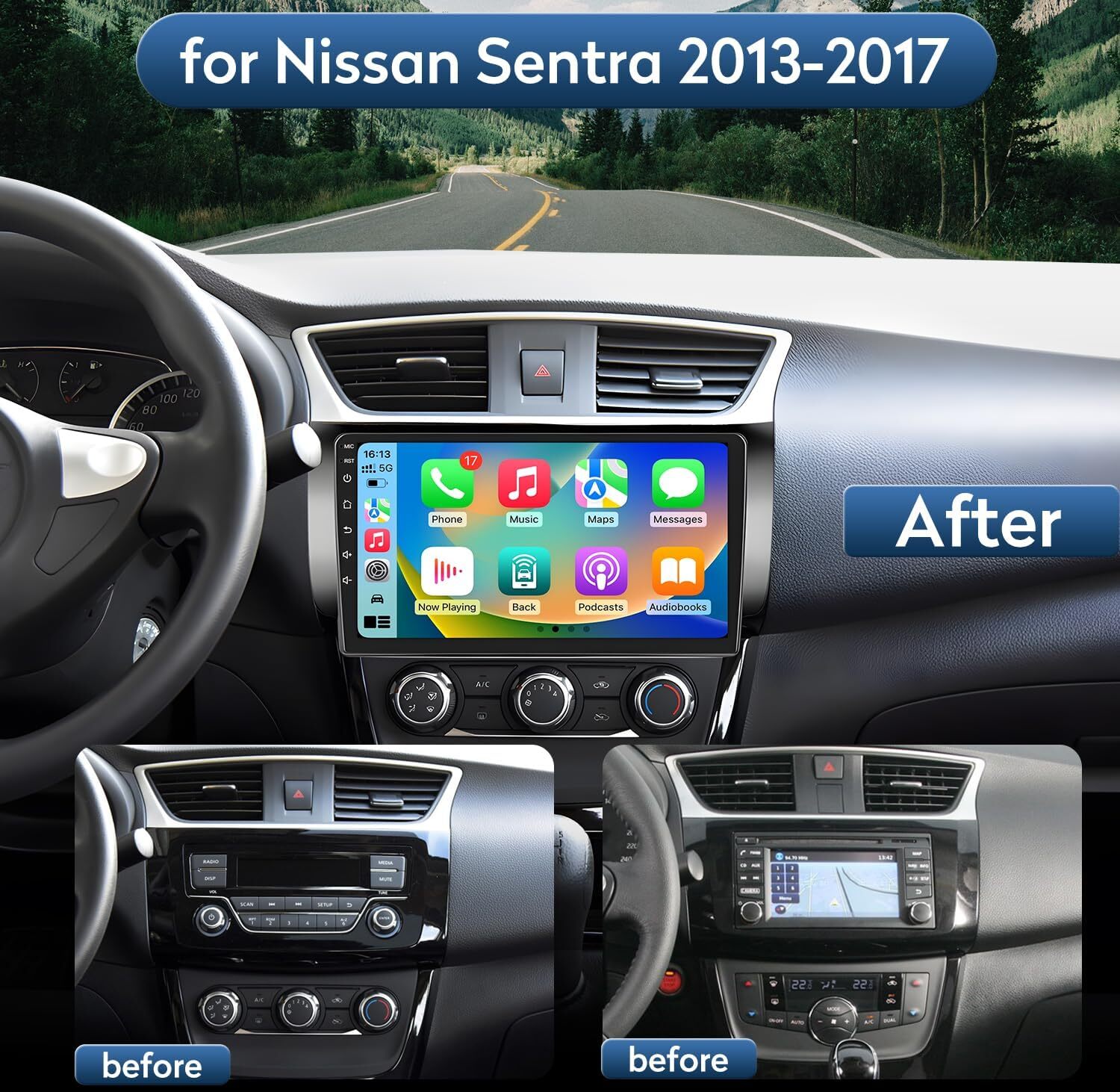 For 2013-2018 Nissan Sentra Sylphy Android 13 Carplay Car Stereo Radio ...