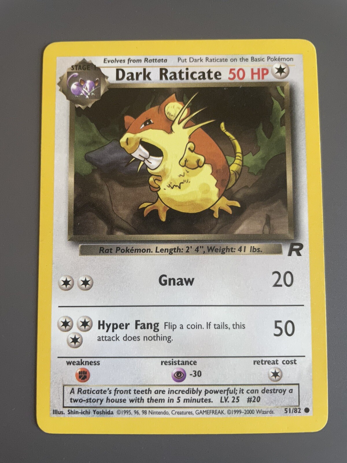Pokemon Card Dark Raticate 51/82 Unlimited Team Rocket | eBay