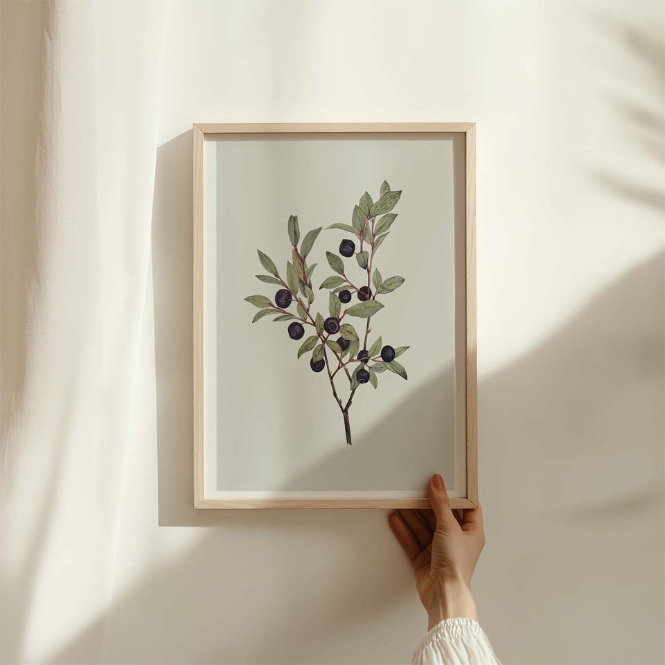 Huckleberry Sprig Poster Wall Art A0 Large Print Decor Vintage ...