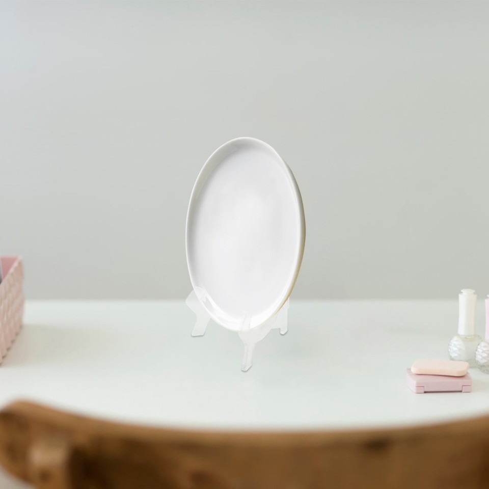 4pcs Transparent Plastic Plate Display Easels Decorative Stands for ...
