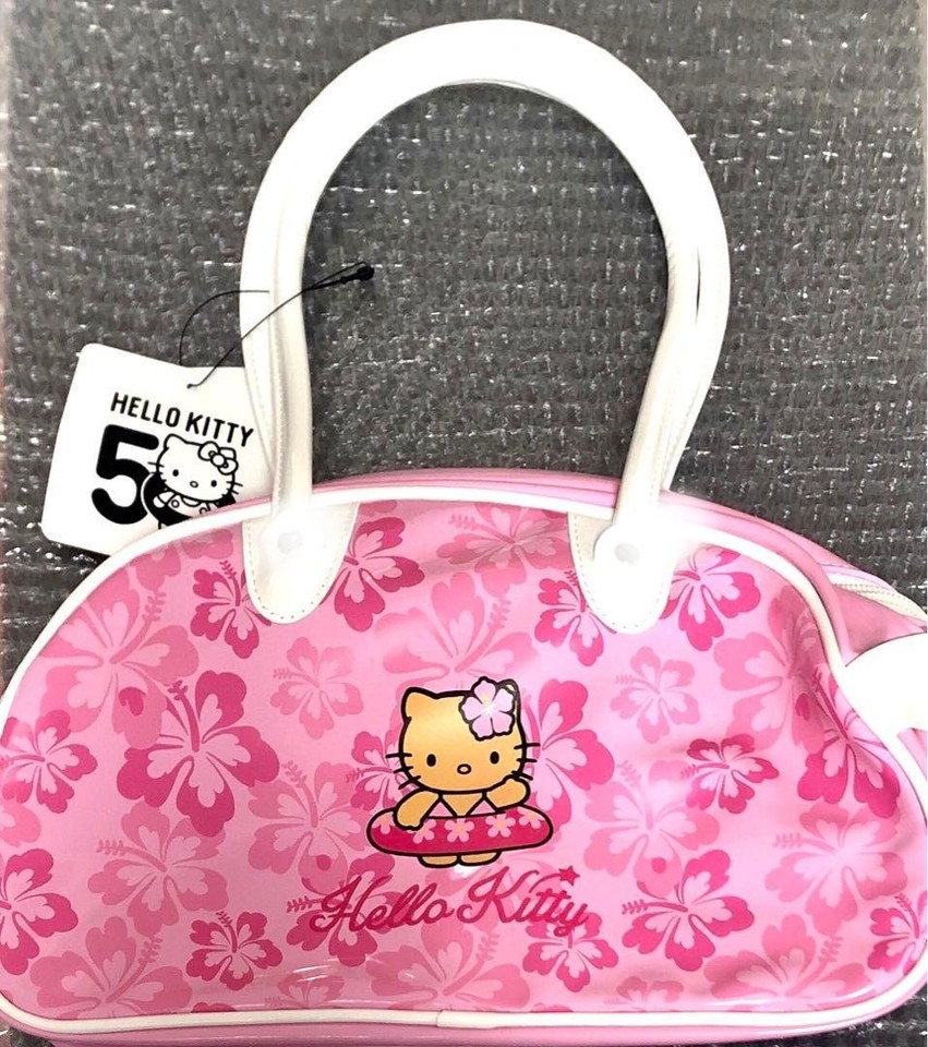 Hello Kitty x SPINNS Hello Kitty enamel Boston bag bikini tan ...