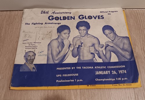 Vintage 1974 Tacoma Athletic Commission Golden Gloves Boxing Official ...