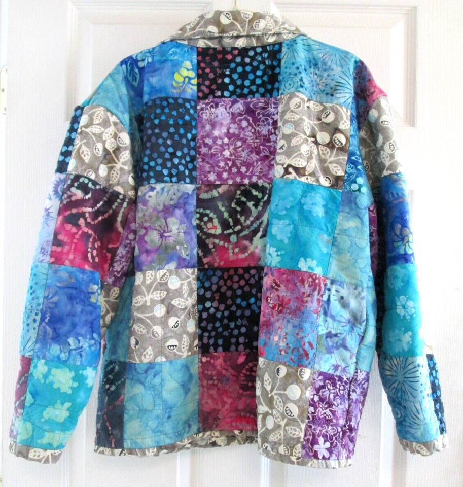 Patchwork Quilt Jacket Coat Womens Handcrafted Cottagecore Granny Size ...