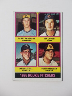 1976 ROOKIE PITCHERS 1976 TOPPS BASEBALL CARD #593 METZGER ANDERSON ...