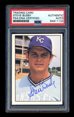 STEVE BUSBY SIGNED 1975 SSPC CARD PSA/DNA AUTOGRAPHED KC ROYALS HOF ALL ...