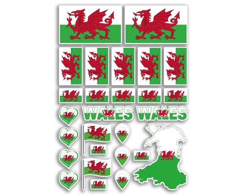 A4 Sticker Sheet Wales Vinyl Stickers - Welsh Dragon Flag Holiday ...