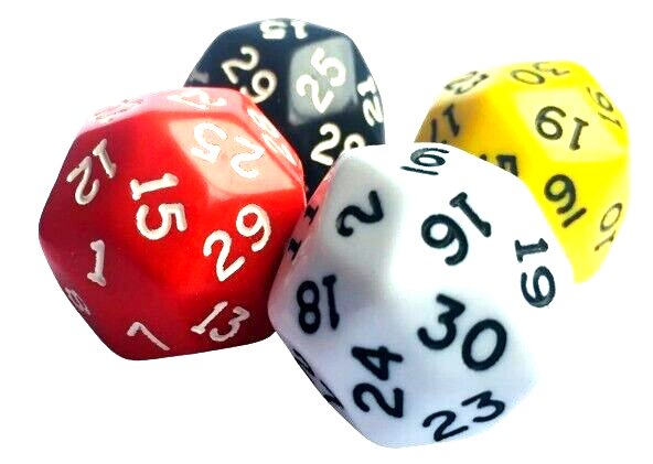 30-Sided Dice 2pce for Teaching Group Sieving & Fun Classroom ...