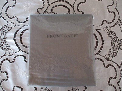 New In Package Frontgate Queen Duvet Embroidered Pewter $299 | eBay