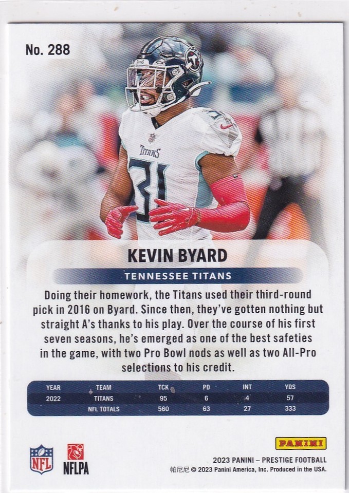 2023 Prestige Xtra Points Hyper #288 Kevin Byard - Tennessee Titans | eBay