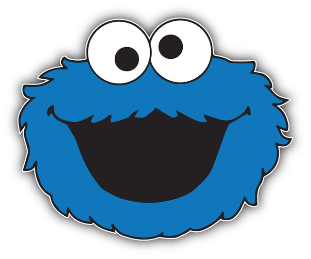 Sesame Street Cartoon Cookie Monster Head Sticker Bumper Decal ...