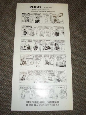 POGO-WALT KELLY-NEWSPAPER COMIC PROOF SHEET-6/14/1971 | eBay