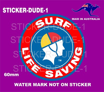 2 SURF LIFE SAVING STICKERS LIFESAVING FOR TOOLBOX BEER FRIDGE SURF SKI ...