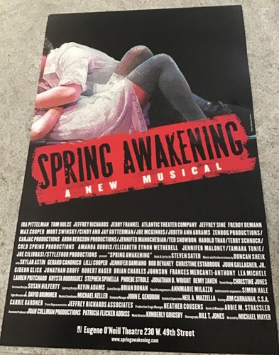 Spring Awakening A New Musical Broadway Window Card 14x22 Lea Michele ...
