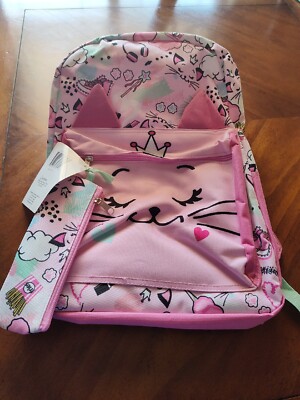 Back To School confetti Cat Fashion Backpack With Pancil Case | eBay