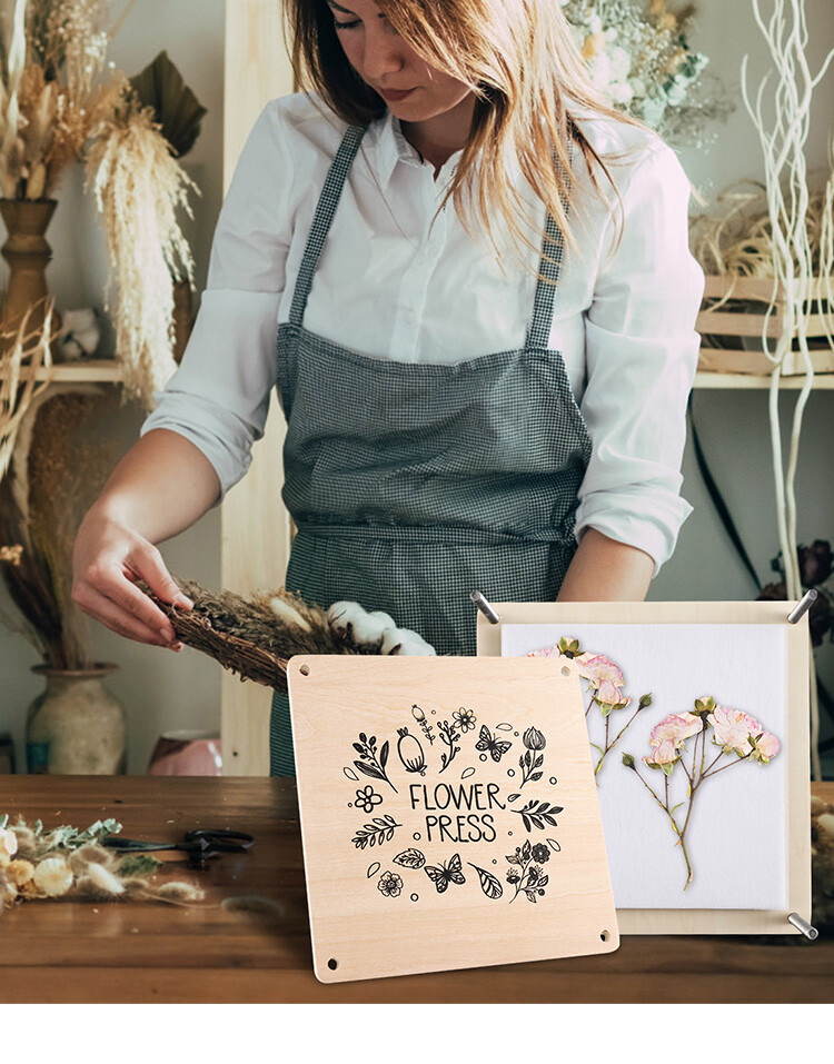 Flower Press Kit Wooden Professional Flower Leaf Press Kit Reusable DIY ...