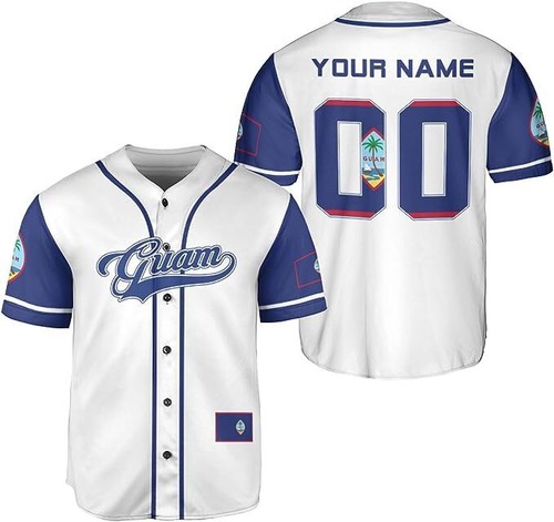 Personalized Guam Baseball Jersey Shirt, Guahan Flag Jersey, Guam ...