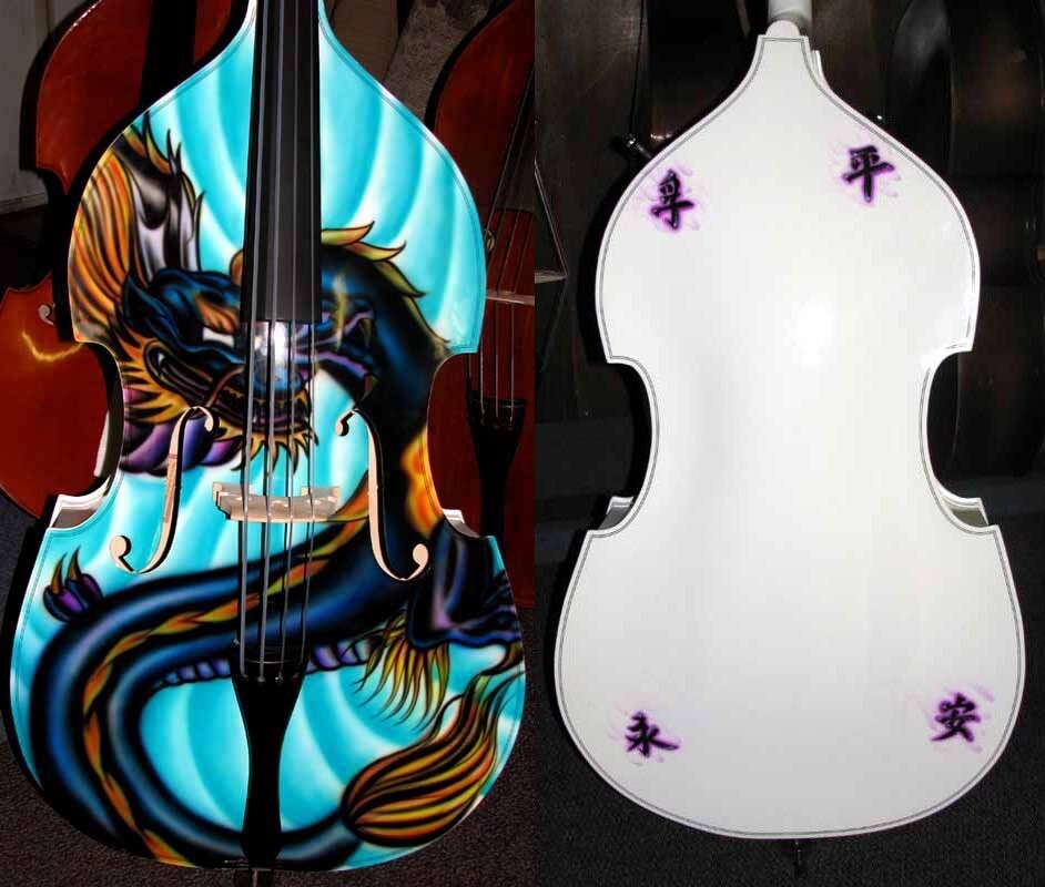 Shen 3/4 Upright Double Bass AWESOME CUSTOMIZED Bass - AIRBRUSHED ...