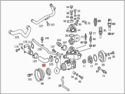 Genuine MERCEDES Hose From Outlet To Water Pump 1042030482 | eBay