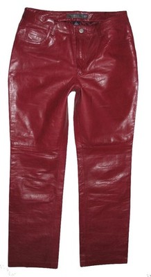 - GAP - Damen- LEDERJEANS / Bootcut Lederhose in rot Gr. 10 ca. Gr. 40 ...