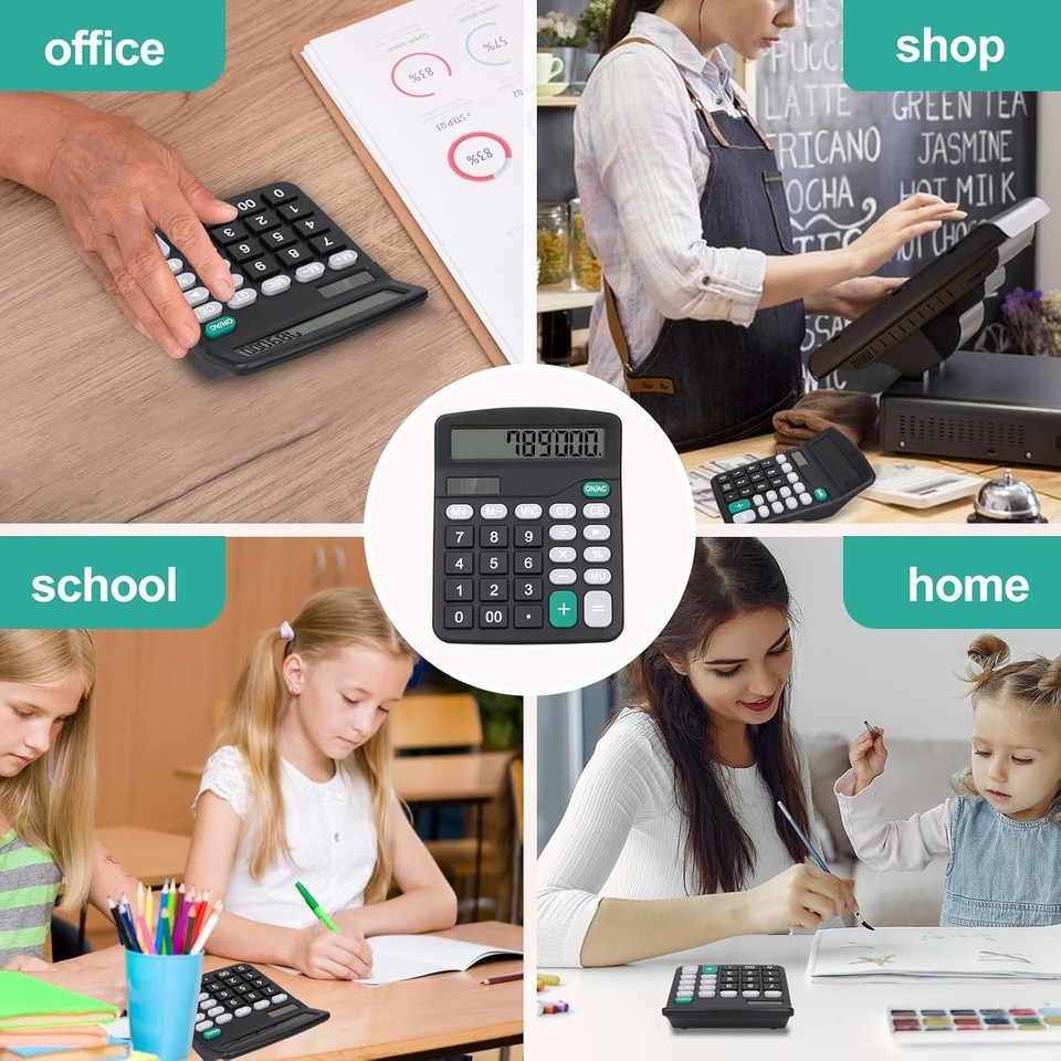 Compact Desktop Calculator, Large Buttons, 12-Digit Display, Ideal for ...