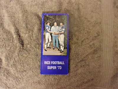 1973 RICE FOOTBALL MEDIA GUIDE Yearbook TOMMY KRAMER College Program AL ...