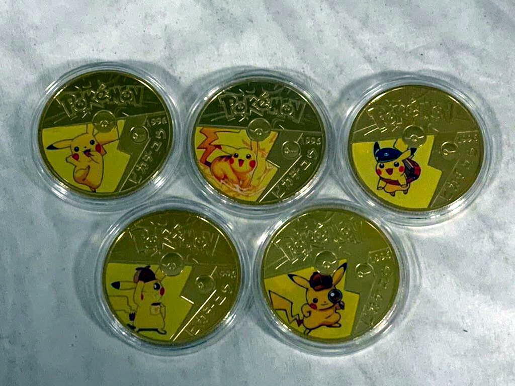 Set of 5 POKEMON Pikachu Limited Edition Metal Token Collector Coins in ...