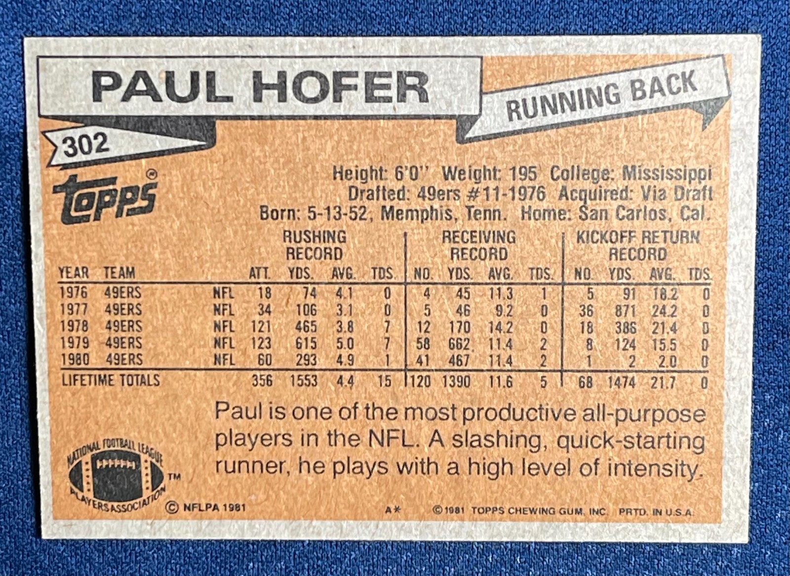 1981 Topps - #302 Paul Hofer for sale online | eBay
