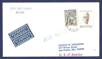 MS MAJ RAGNE Swedish Chicago Line Cargo Ship Paquebot Cover | eBay