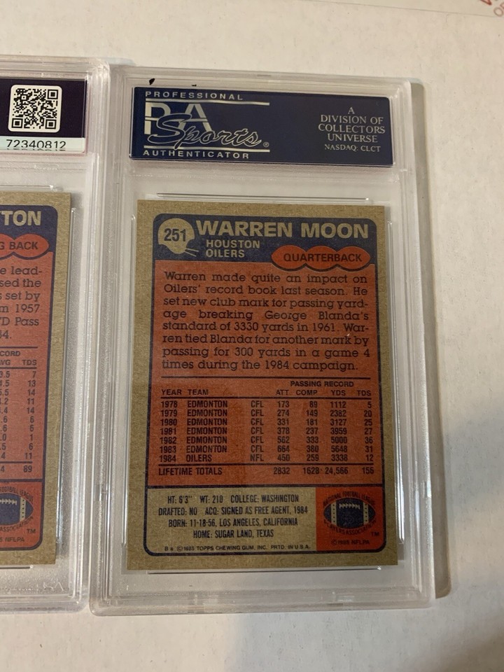1985 Topps Walter Payton #33 Warren Moon #251 Dan Marino #314 PSA Lot ...