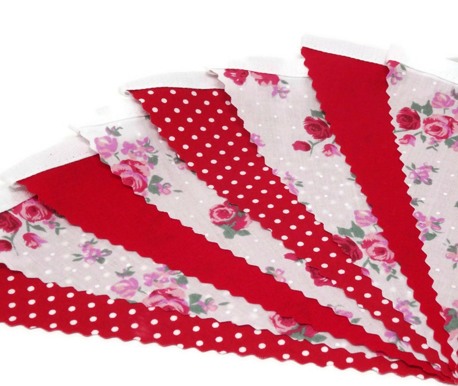 BUNTING Red Roses, Bright Red, Spots - 3m 5m 10m - Wedding Birthday ...