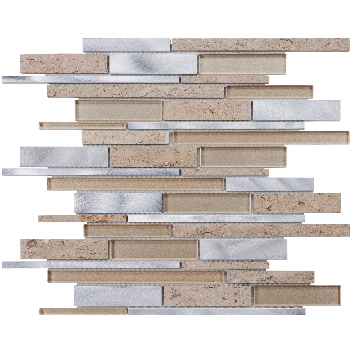 Linear Mosaic Tile Backsplash