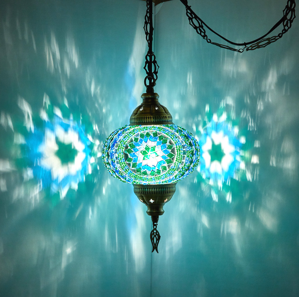 Turkish Moroccan Mosaic Ceiling Hanging Pendant Light Fixture Lamp ...