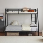 Bed Frames for Kids Metal Bunk Beds Twin Over Full Size with Flat Rung ...