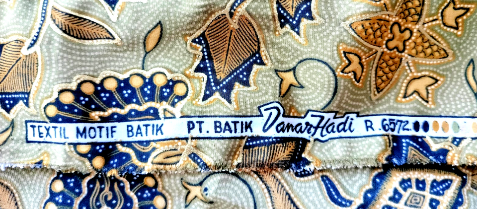 Bali Batik Textil Motif Danar Hadi Fabric Brown, Beige, Blue- 47" W x ...