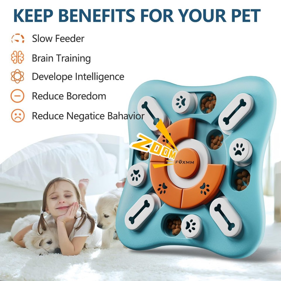 FOXMM Interactive Dog Treat Puzzle Toys for IQ Training & S-Level 2 ...