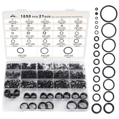 21 Size Rubber O Ring Set,1050 Pcs Black Small O Rings Assortment Kits,Assort... | eBay