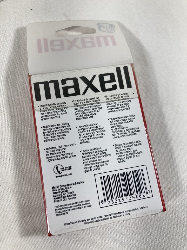 Maxell Mini DV Digital Video Camcorder Cassette Tapes 60 Minutes 2 Pack ...