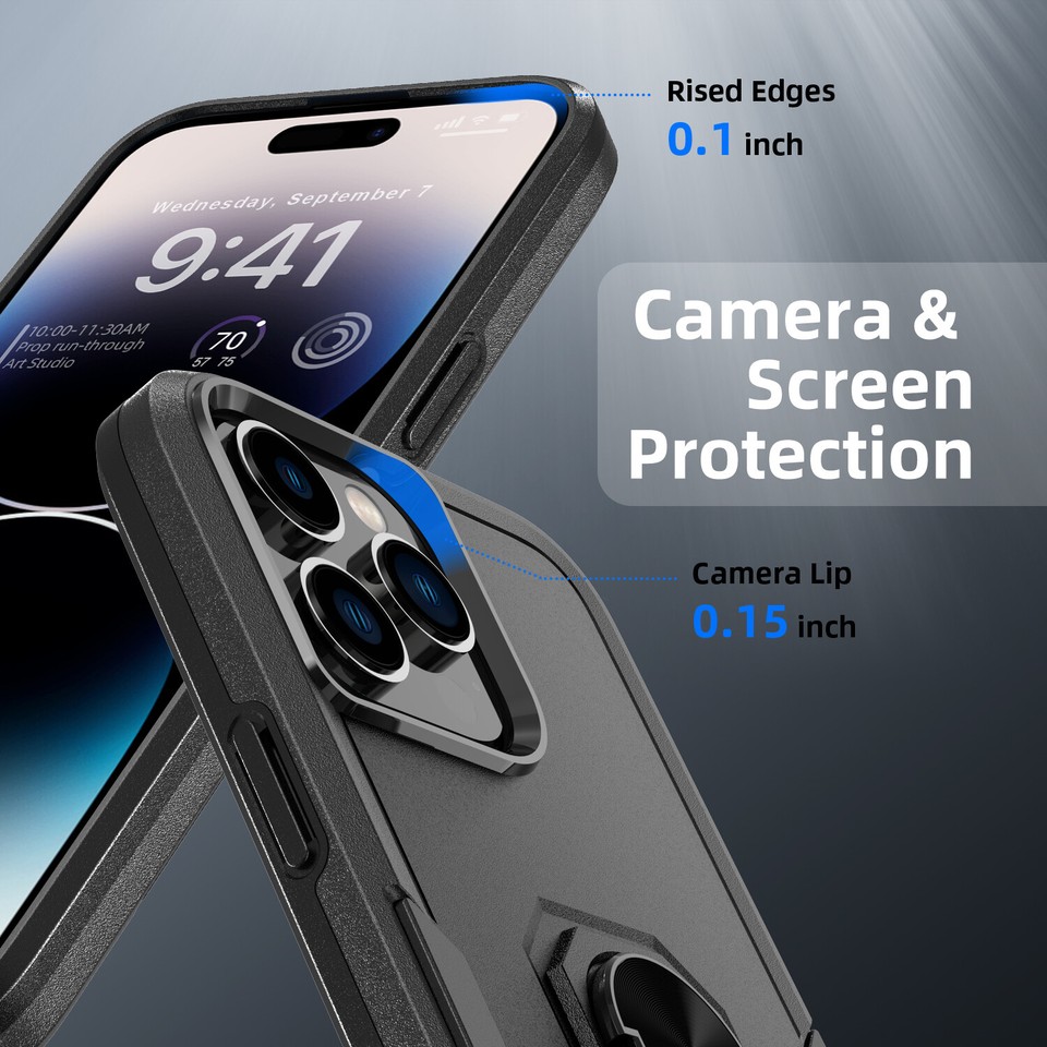 For iPhone 13 14 Pro Max Plus Hard Case Rugged Shockproof Armor Phone ...