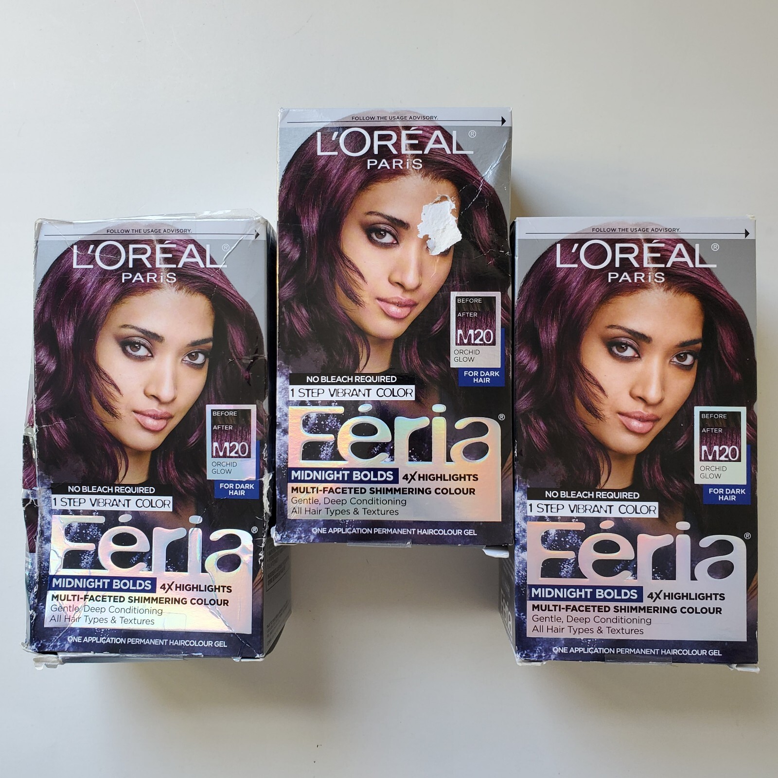 Lot Of 3 Loreal Feria Midnight Bolds M20 Orchid Glow Permanent Hair ...